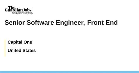 Senior Software Engineer Front End Job With Capital One 9580066