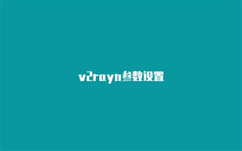 v2rayn参数设置 v2rayng