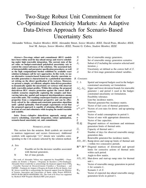 Pdf Two Stage Robust Unit Commitment For Co Optimized Electricity