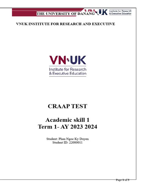 As Assignment 2 Craap Test Kyduyen Pdf Information Human Communication