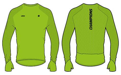 긴팔 압축 러닝 베이스 레이어 탑 티셔츠 플랫 스케치 디자인 일러스트레이션 스포츠 저지 디자인 벡터 템플릿 앞면과 뒷면을 볼 수