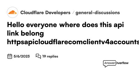 Hello Everyone Where Does This Api Link Belong Apicloudflare