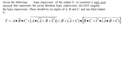 Solved Given The Following Logic Expression Of The Output Y Chegg