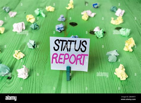 Text Sign Showing Status Report Business Photo Showcasing Update Summary Of Situations As Of A