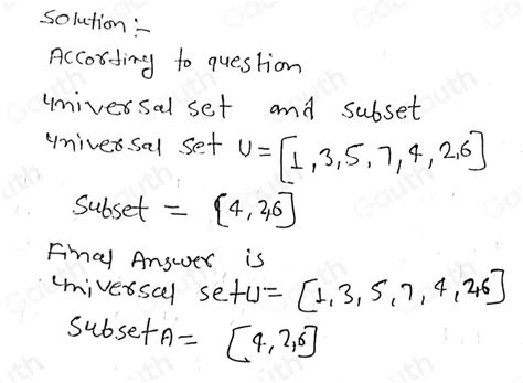 Solved E Universal Set And Subset Shown In The Figure Below U 7 Algebra