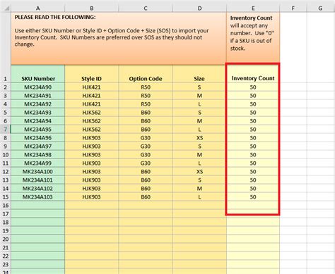 Edit Inventory By Spreadsheet