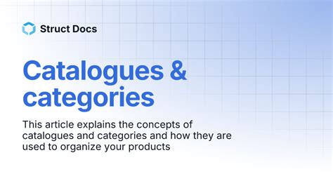 Catalogues And Categories Struct Docs Catalogues And Categories Struct Docs