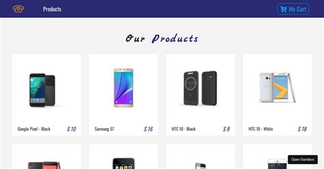 React Ecommerce App Codesandbox