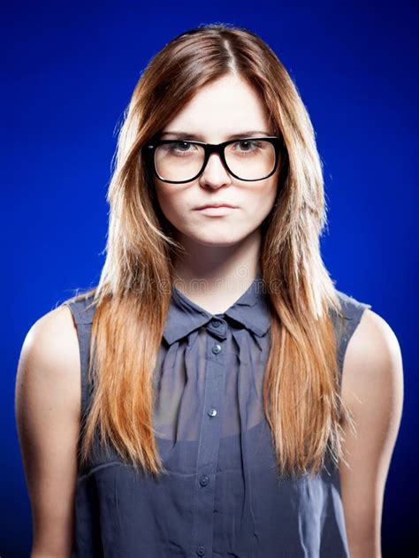 Strict Young Woman With Nerd Glasses Stock Image Image Of Glamourous Gorgeous 29898939