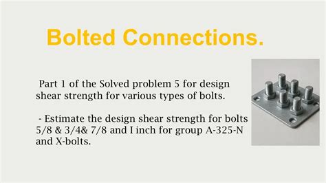 8 solved problem 5 part 1 for design shear strength for bolts