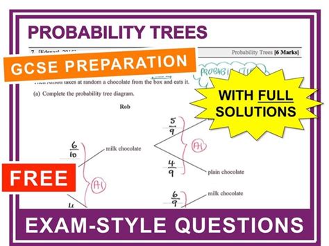GCSE Exam Question Practice Probability Trees Teaching Resources