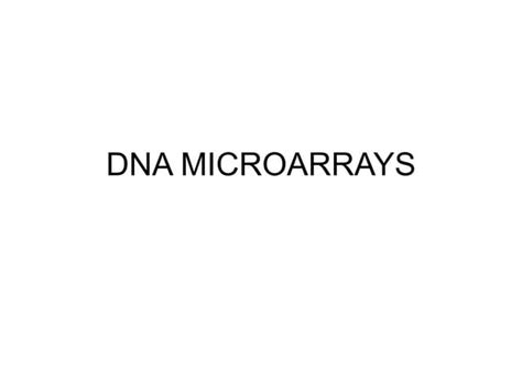 Microarray Technology And Applications Pptx