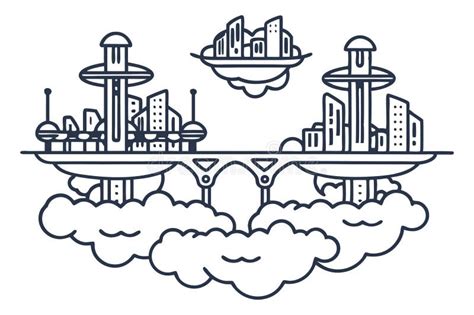 Futuristic Floating Cityscape With Advanced Architecture Above Clouds