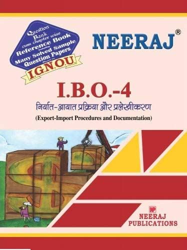 IBO 04 Export Import Procedures Documentation IGNOU IBO 4 Book