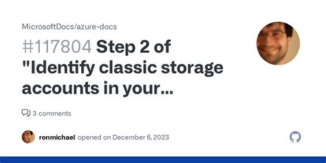 Step 2 Of Identify Classic Storage Accounts In Your Subscription Is Not Correct · Issue