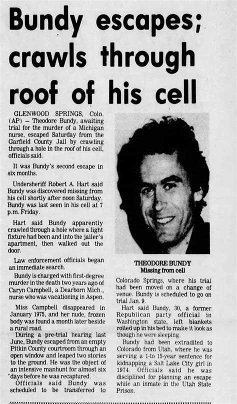 Ted Bundy Escapes From Garfield County Jail ™