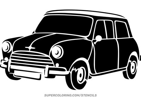 Stencil Of Mini Cooper 1960 Free Printable Papercraft Templates