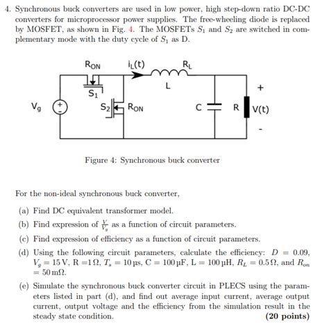 Solved 4 Synchronous Buck Converters Are Used In Low Power