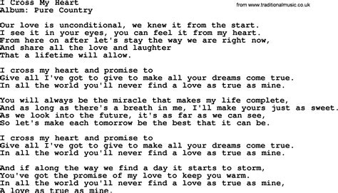 I Cross My Heart By George Strait Lyrics