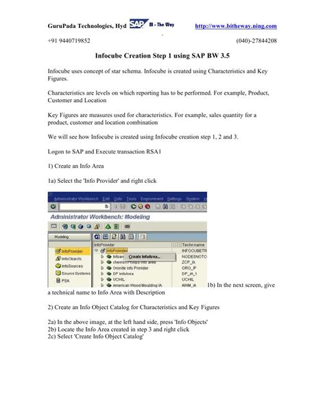 Infocube Creation Step 1 Using Sap Bw 35 Gurupada Technologies Hyd