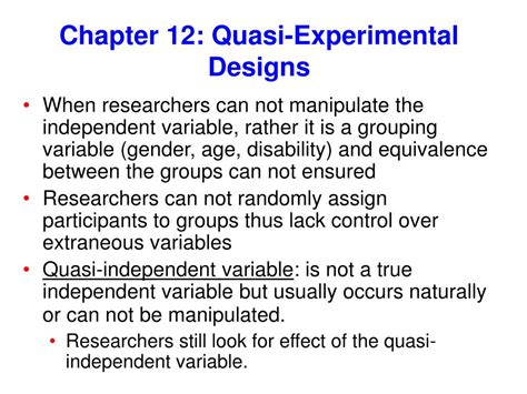 Ppt Chapter 12 Quasi Experimental Designs Powerpoint Presentation Free Download Id 5144544