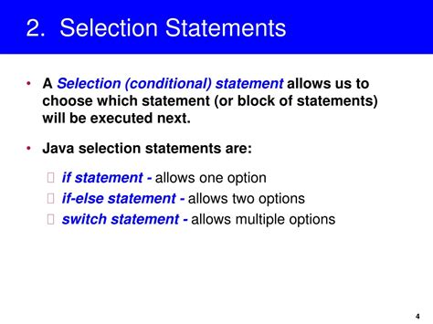 Ppt Java Selection Statements Powerpoint Presentation Free Download
