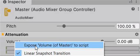 how to work with audio mixers and volume settings in unity projects