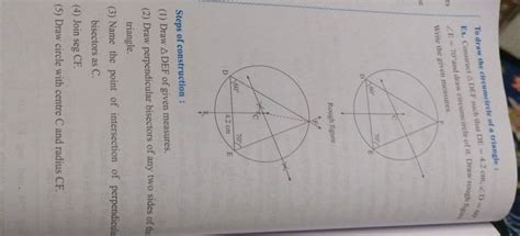 To Draw The Circumcircle Of A Triangle Ex Construct Def Such That De