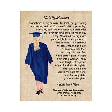 Graduation T For Daughter Daughter Graduation Poem Personalized
