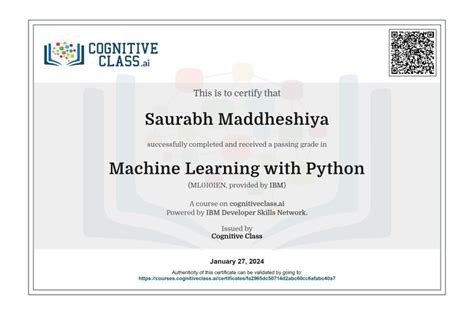 completed machine learning with python course by ibm saurabh