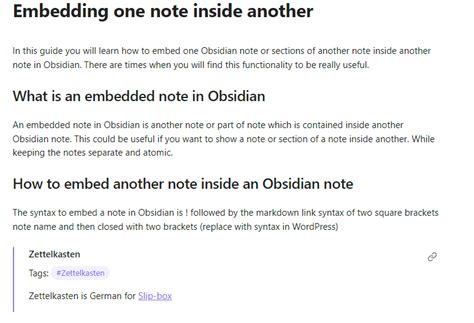 Embedding One Obsidian Note Inside Another Obsidian Note The Computer Technology Network