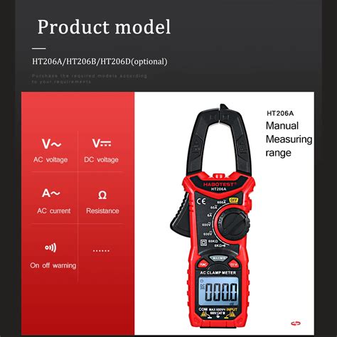 Цифровой клещи два кабель для дисплея Amperometric зажим мультиметр тестер частоты плоскогубцы