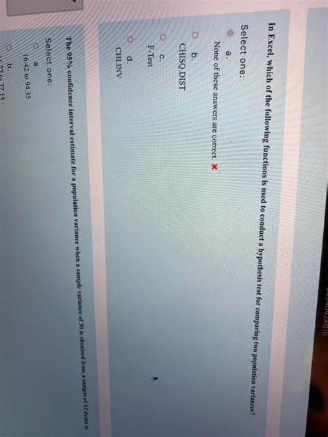 Solved Lu04042016 In Excel Which Of The Following Functions