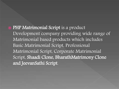 Ppt Matrimonial Script Php Matrimonial Script Powerpoint