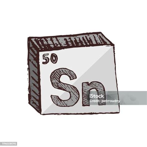 벡터 3 차원 손으로 흰색 배경에 고립 된 원소의 주기성 테이블에서 약어 Sn금속 주석의 화학 회색 실버 기호를 그린 산화물에 대한 스톡 벡터 아트 및 기타 이미지 Istock