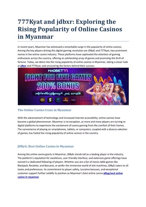 PPT 777Kyat And JDByG Exploring The Rising Popularity Of Online