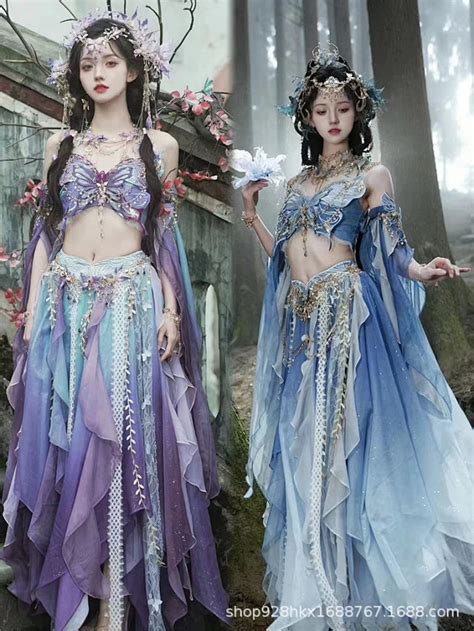 玉锦堂蝴蝶主题异域敦煌飞天汉服女西域风情服装刺绣旅拍摄影服饰 花瓣网