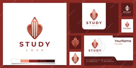 Premium Vector Set Logo Study Love With Color Version Logo Design