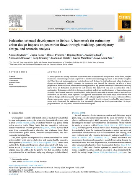 pdf pedestrian oriented development in beirut a framework for