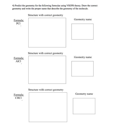 Solved Predict The Geometry For The Following Formulas Chegg