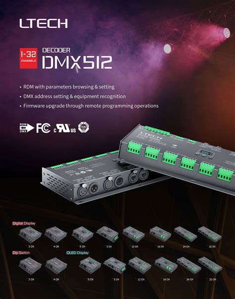24CH CV DMX Decoder LT 924 OLED LTECH Việt Nam