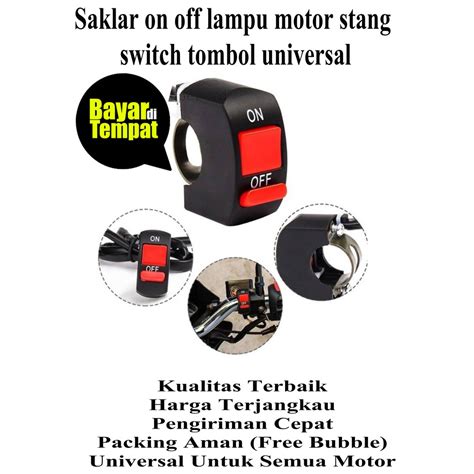 Jual Saklar On Off Lampu Motor Stang Switch Tombol Universal Saklar Lampu Saklar Tombol Switch