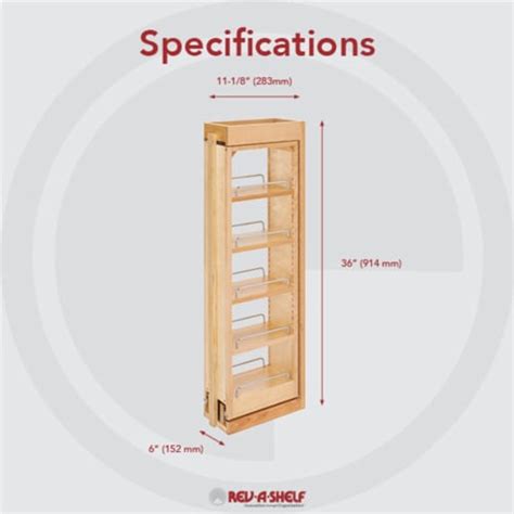 Rev A Shelf 432 WF36 6C 6 X36 Pullout Between Cabinet Wall Filler Shelf Storage 1 Piece Frys