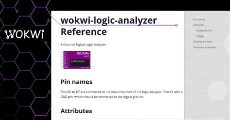 Wokwi Logic Analyzer Reference Wokwi Docs