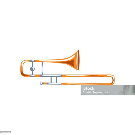 트롬본 흰색 바탕에 클래식 음악 관악기 벡터 일러스트 레이 션 고전 양식에 대한 스톡 벡터 아트 및 기타 이미지 고전 양식 노랑 독일 Istock
