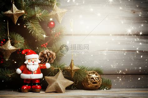 木墙前的圣诞老人装饰背景图片素材 正版创意图片600489458 摄图网