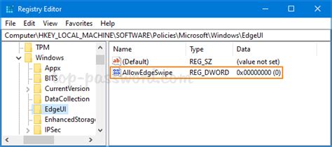 Windows 10 Disable Edge Swipe Gestures Password Recovery