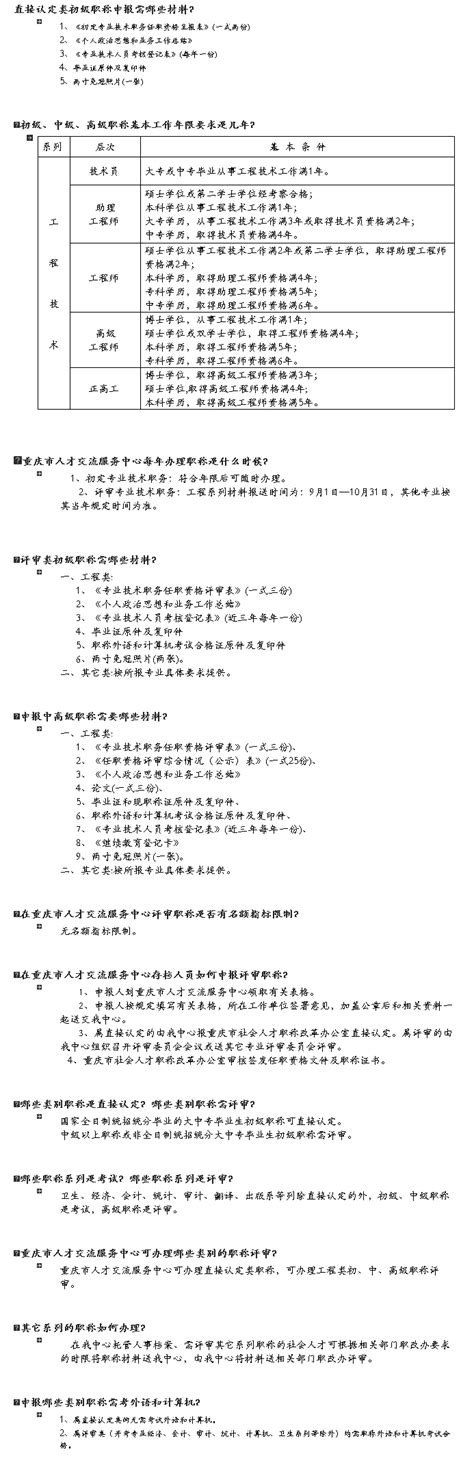 直接认定类初级职称申报需哪些材料 范文118