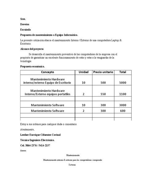 Cotizacion Formal Pdf