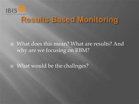 Results Based Monitoring Pptx